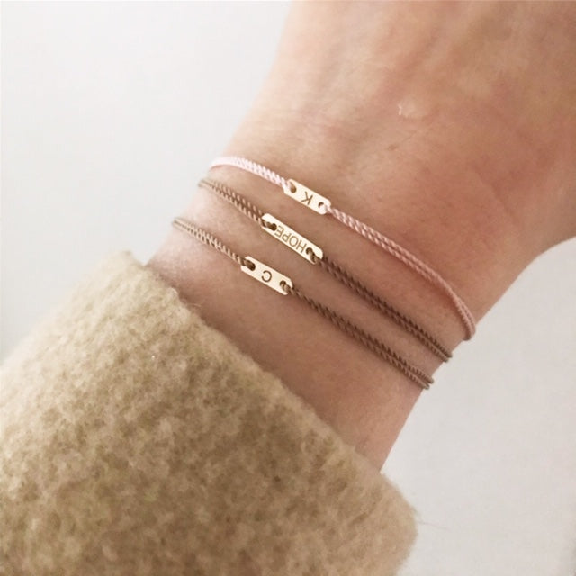 ID Cord Bracelet in solid gold or sterling silver | Hortense Jewelry ...